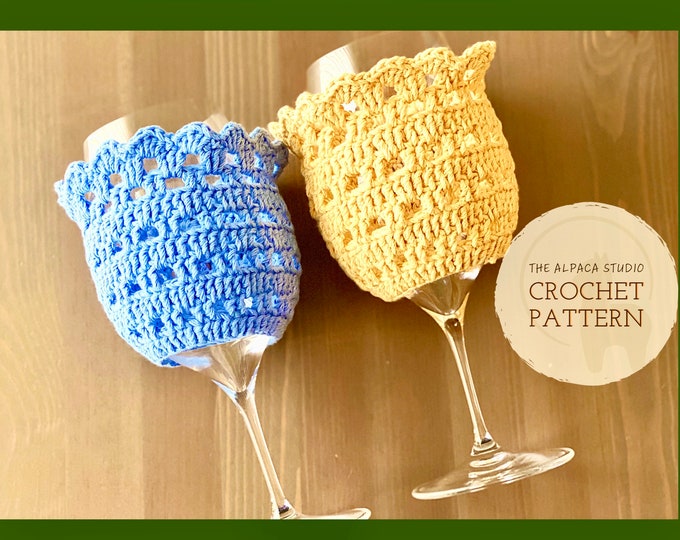 Crochet PATTERN: Wine Glass Cozy Pattern - Etsy