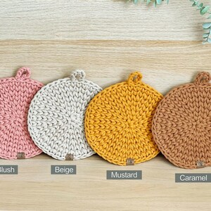 Chunky Round Hot Pad (1 Piece) | Hand-crocheted W Cotton Cord| 3 Sizes ...