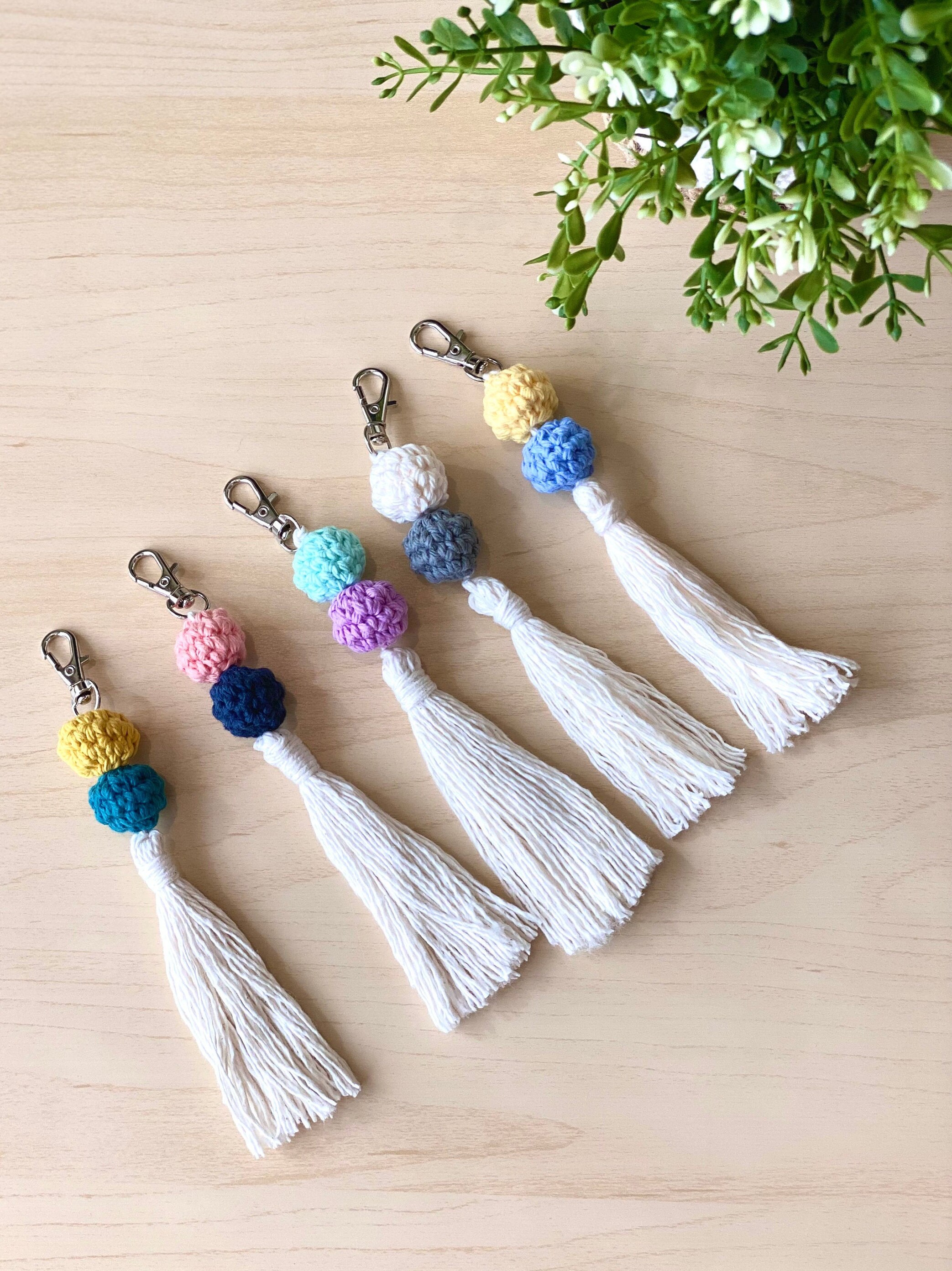 Crochet PATTERN: Keychain with Beads & Tassel Instant | Etsy