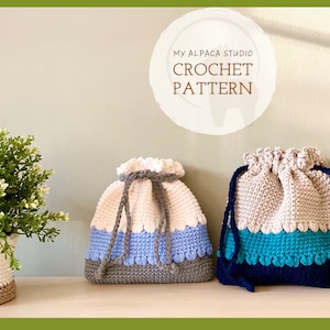 Crochet PATTERN: Minimalist Drawstring Pouch| Trinket Bag| Cosmetic ...
