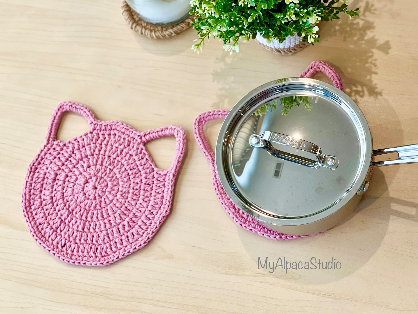Crochet Pattern: Cat Potholder and Dish Scrubby 2-in-1, Kitchen Gift ...