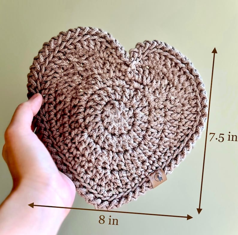 Crochet PATTERN: Heart Trivet | Instant Download PDF | Large Coaster ...