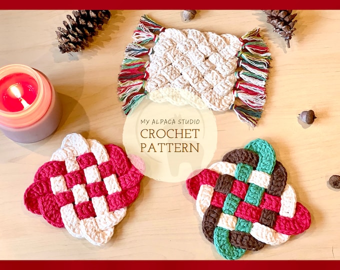 Holiday Mug Rug Sets Christmas Quilted Mug Rugs Set of 2 Mug Rugs ...