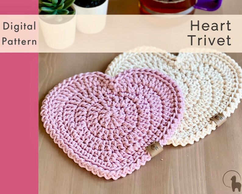 Crochet PATTERN: Heart Trivet Instant Download PDF Large - Etsy