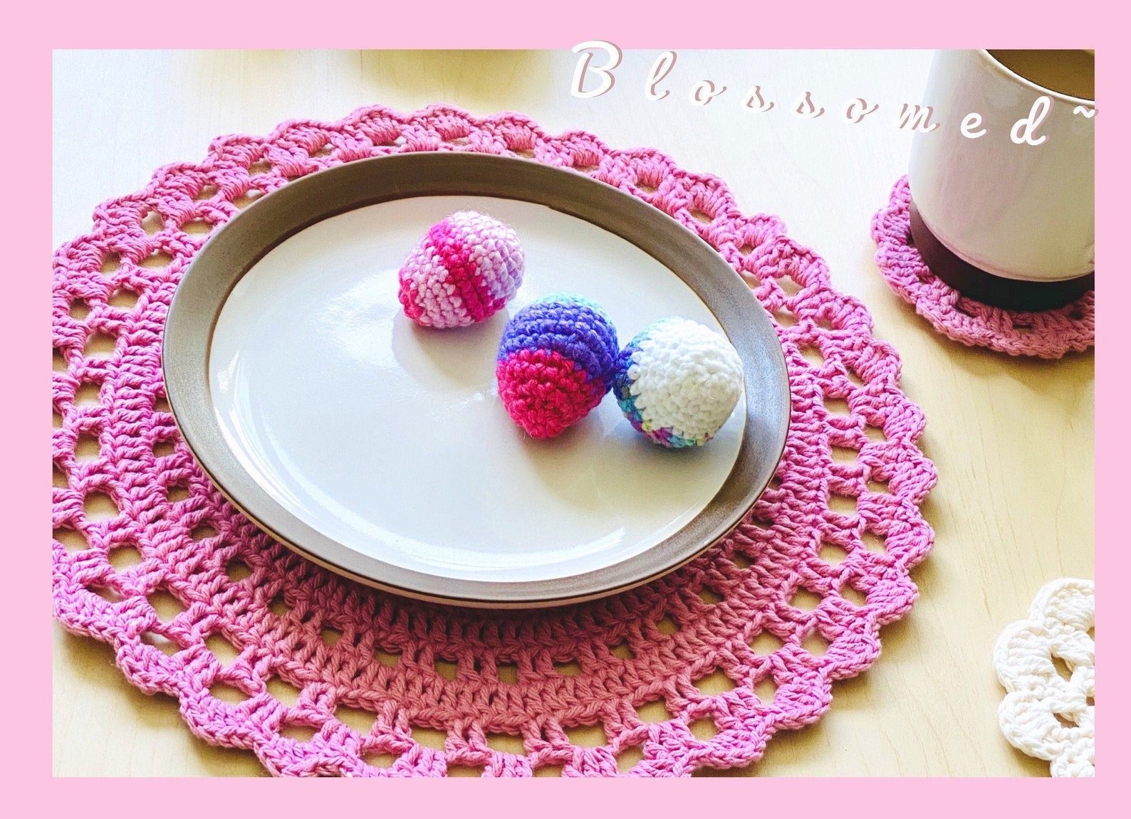 Crochet PATTERN: Blossom Flower Placemat instant Download PDF | Etsy