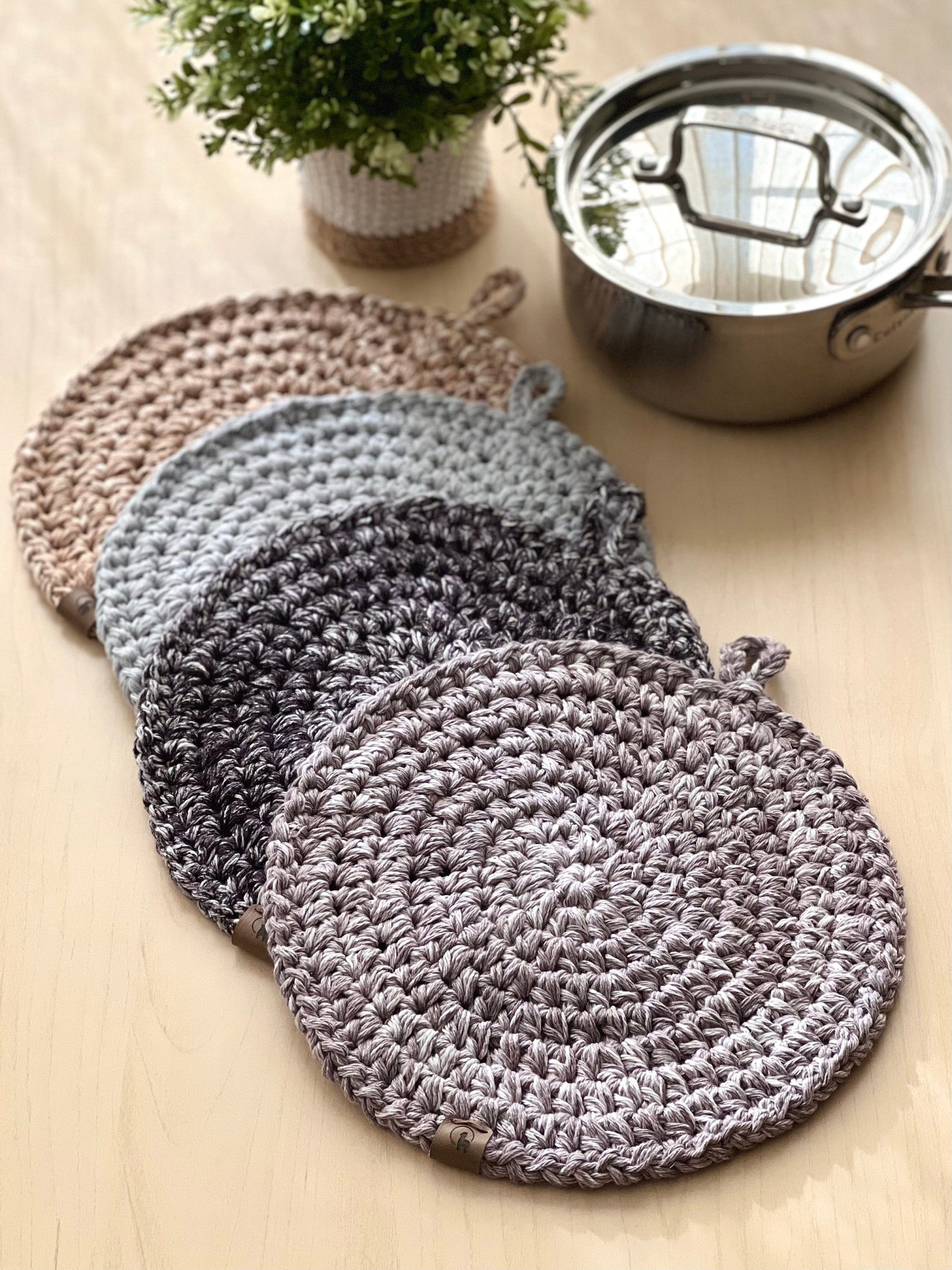 Crochet PATTERN: Chunky Rustic Trivet/ Hot Pad | Instant Download PDF ...