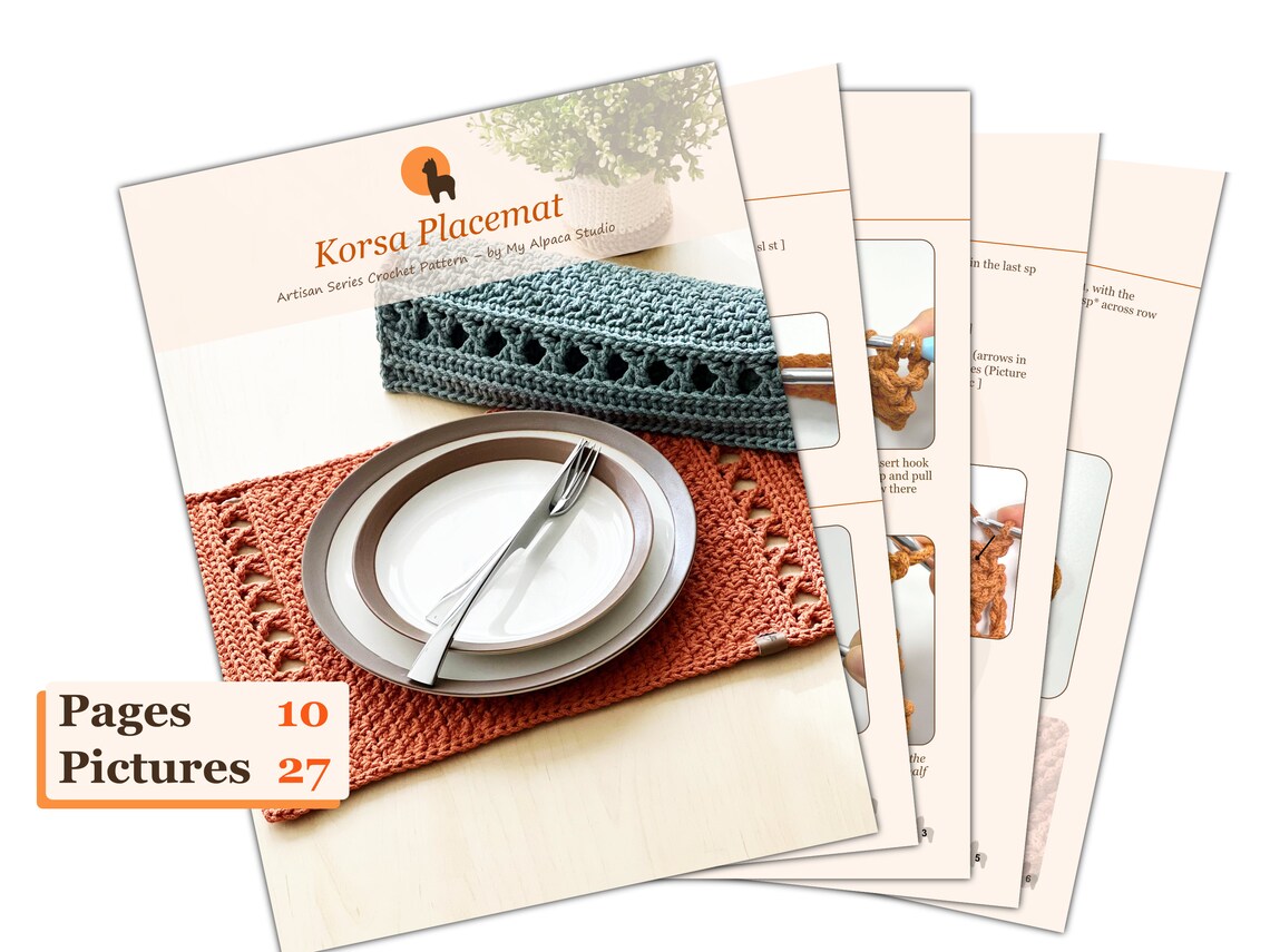 Crochet PATTERN: Rectangle Placemats Instant Download PDF - Etsy