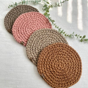 Chunky Round Hot Pad 1 Piece Hand-crocheted W Cotton Cord 3 Sizes ...