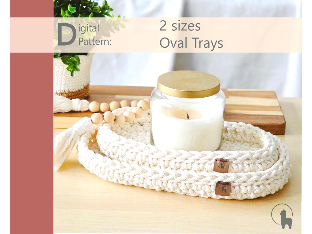 Crochet PATTERN: Oval Trays in 2 Sizes, Instant Download PDF ...