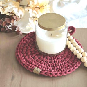 Chunky Round Hot Pad- 3 Sizes Option, With or Without Hanging Loop - Etsy