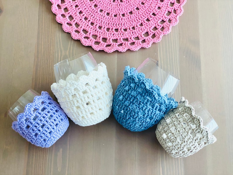 Crochet Wine Glass Cozy PATTERN PDF| Stemless,2 Sizes| Lace Wine Glass ...