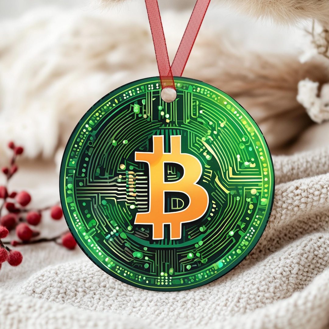 Bitcoin Ornament, Bitcoin Logo Christmas Tree Metal Ornament ...