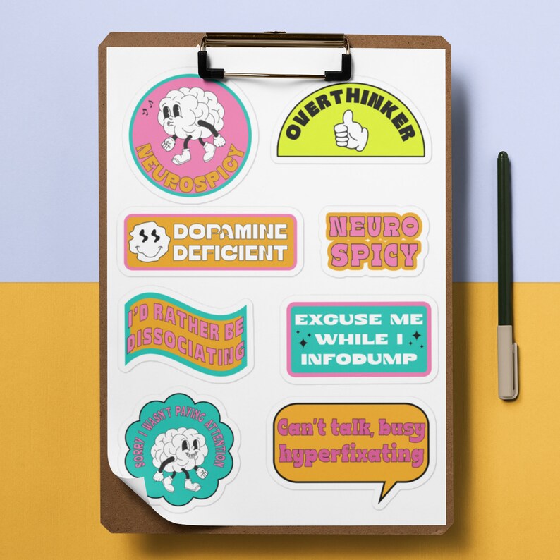 Neurospicy Kiss-cut Sticker Sheet Neurodivergent ADHD - Etsy Australia