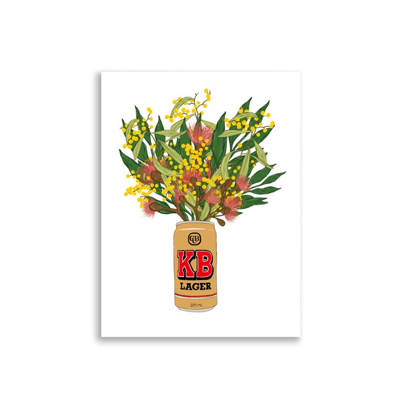 Australian Native Flowers in KB Lager Beer Can Vase Digital Art ...