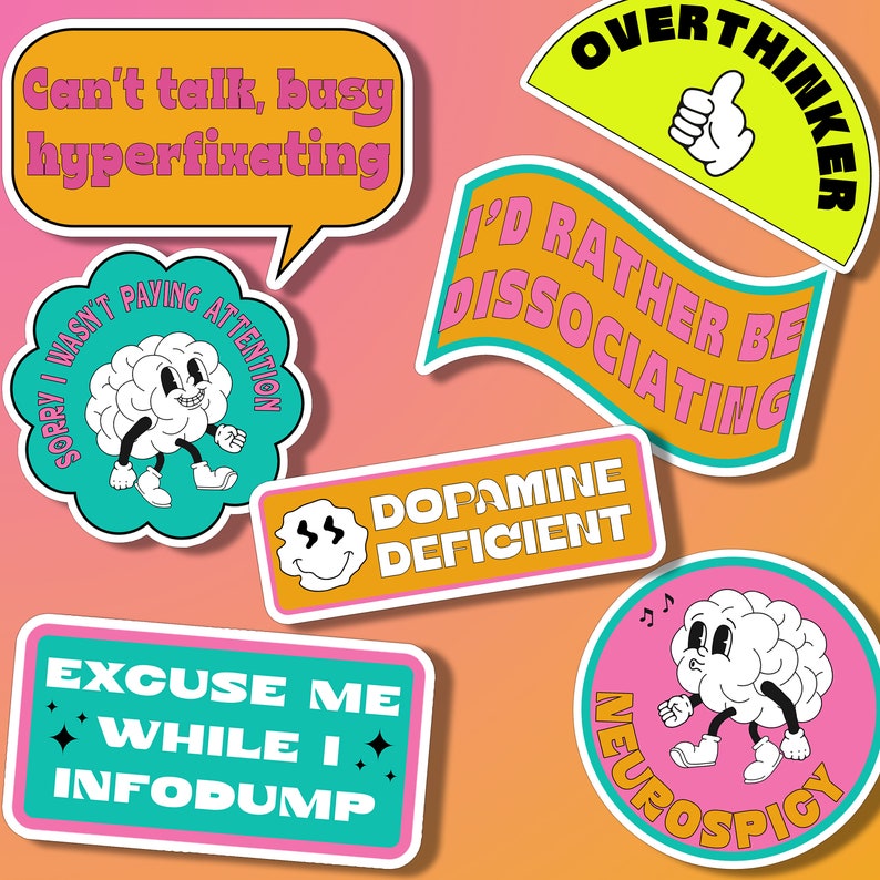 Neurospicy Kiss-cut Sticker Sheet Neurodivergent ADHD - Etsy Australia