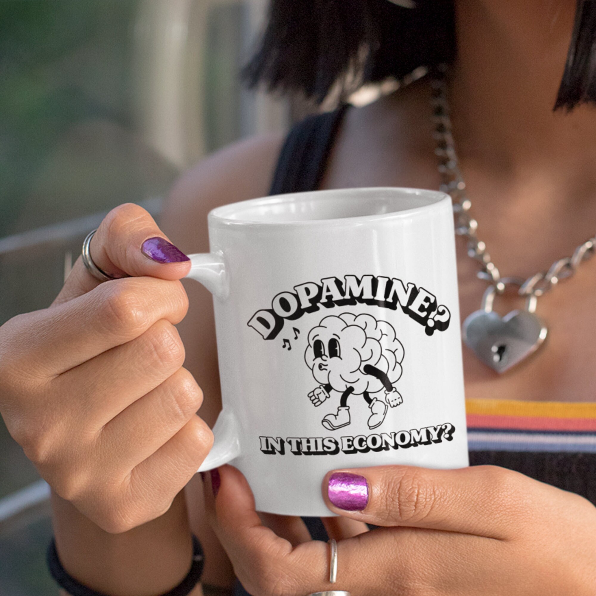 Funny ADHD Mug, Dopamine in This Economy Coffee Tea Mug, ADHD Cartoon ...
