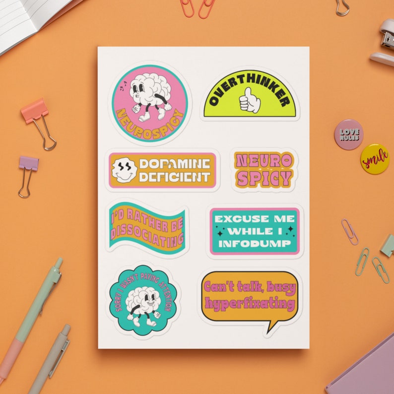 Neurospicy Kiss-cut Sticker Sheet Neurodivergent ADHD - Etsy Australia