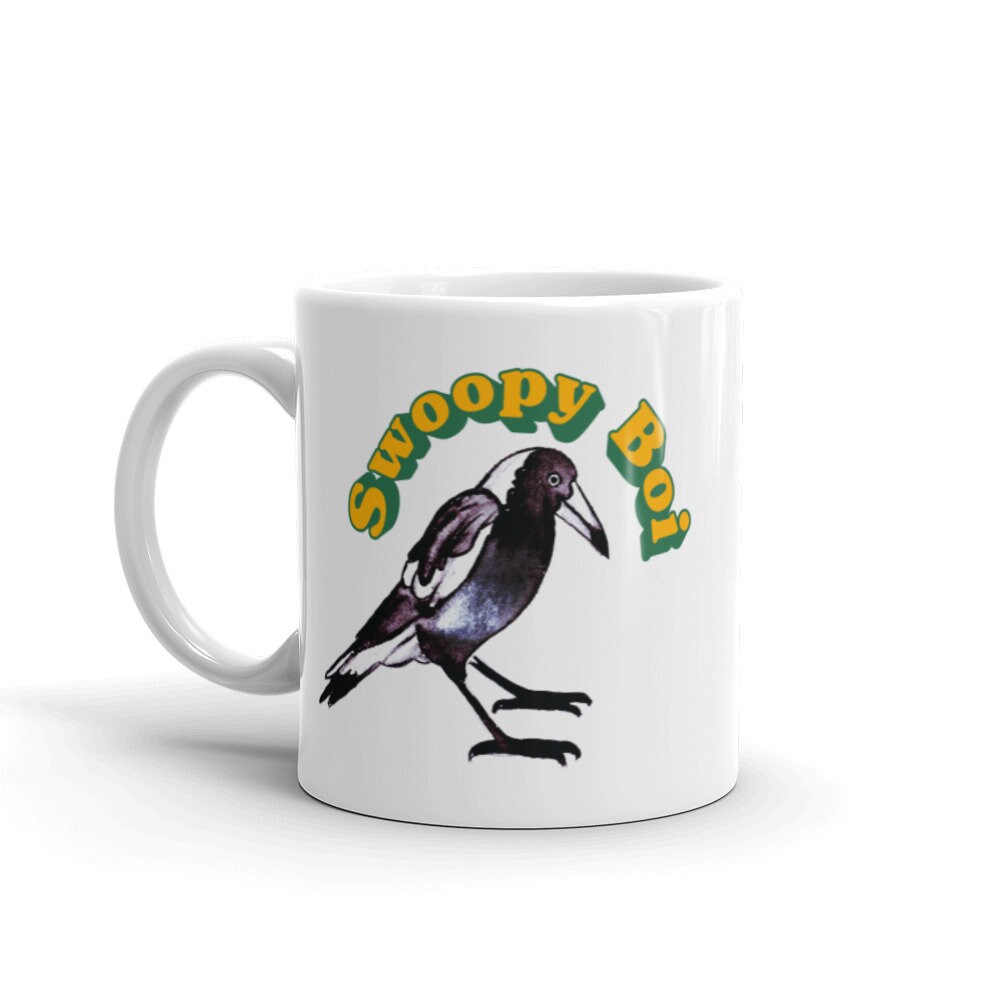 Swoopy Boi Funny Aussie Magpie Graphic White Coffee Tea Mug | Etsy