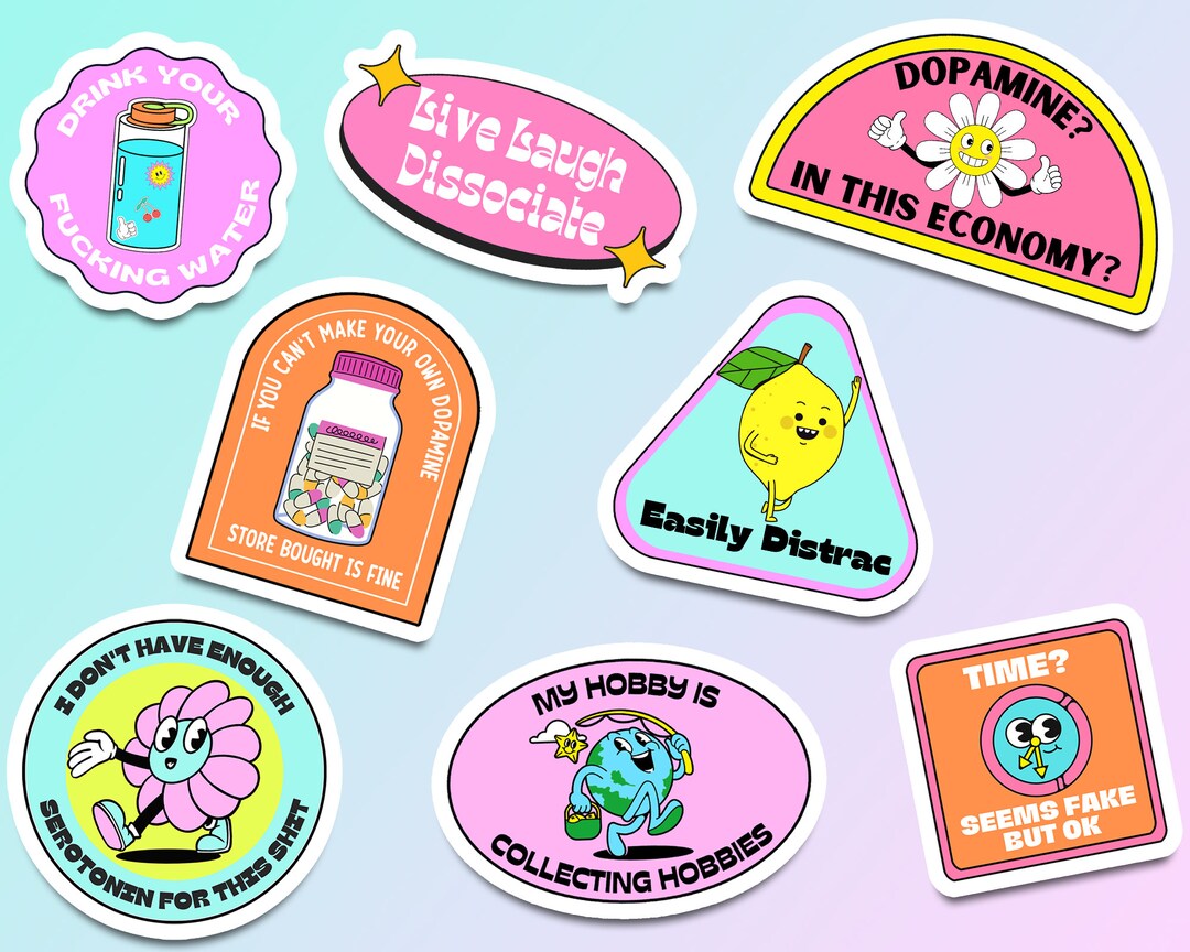 Funny Neurospicy Kiss-cut Sticker Sheet | Retro Neurodivergent, ADHD ...