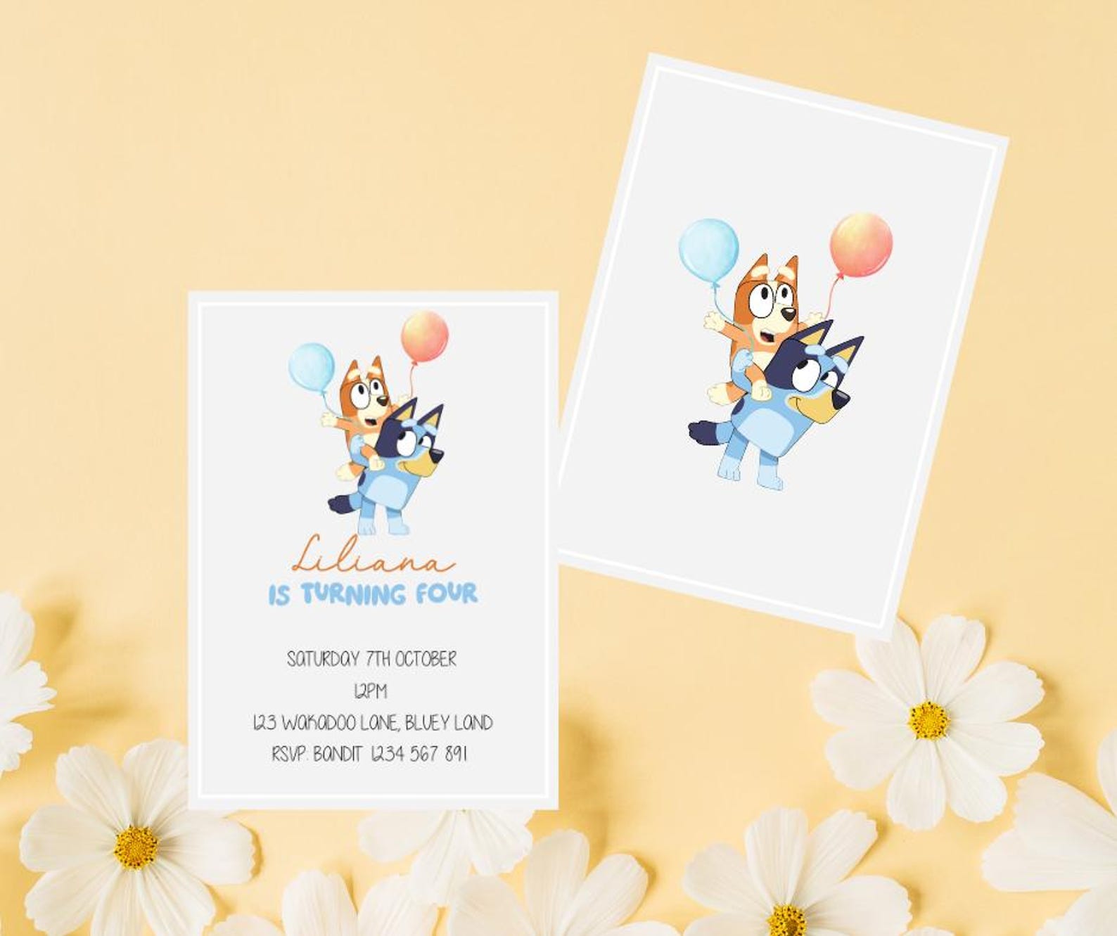 Bluey Invitation, Editable Invitation, WAKADOO, Blue Dog Invitation ...