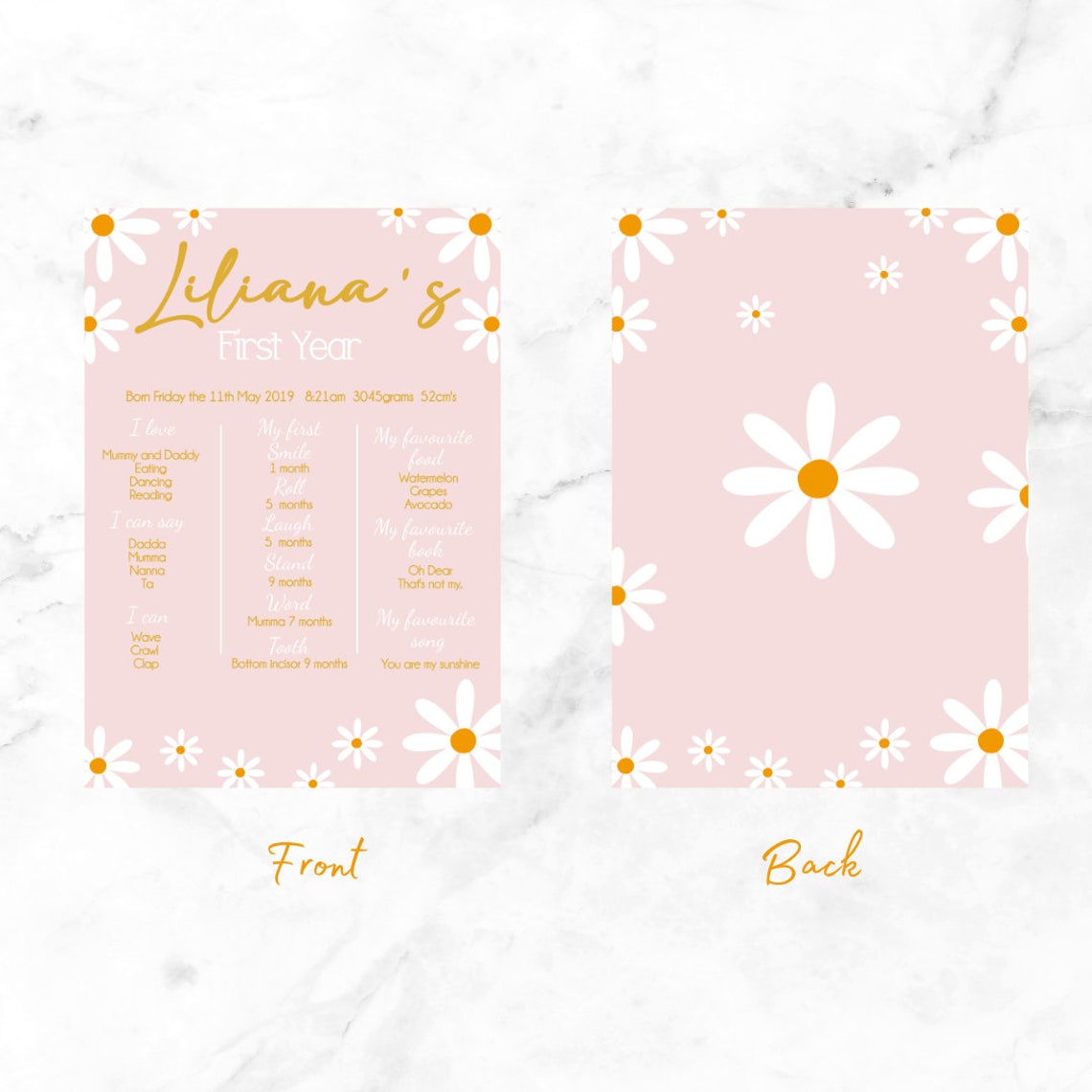 Daisy First Birthday Milestone Board, Editable Board, Daisy Event, Boho ...