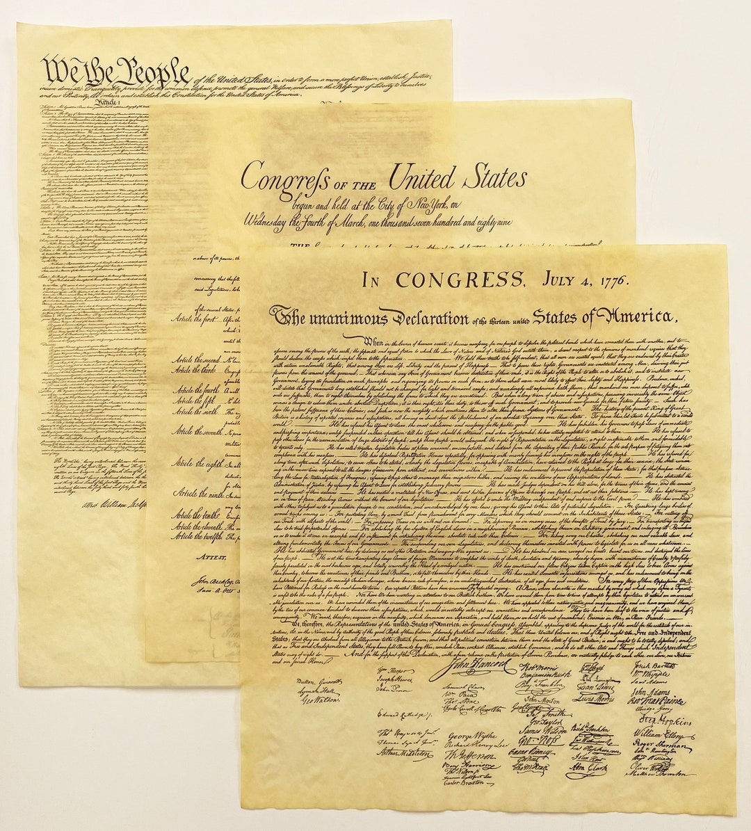 Freedom Documents Poster Set: US Constitution, Declaration, Bill of ...