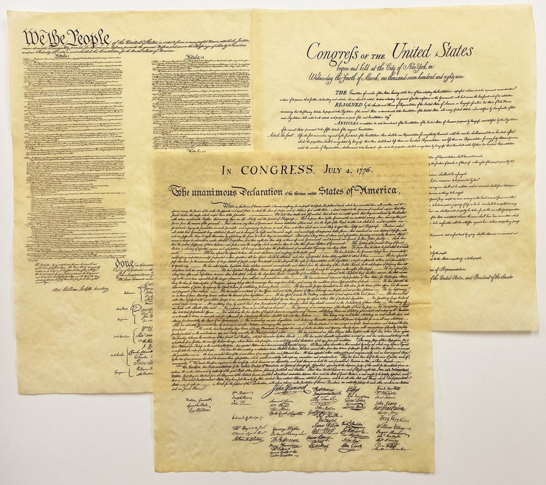 Freedom Documents Poster Set: US Constitution, Declaration, Bill of ...