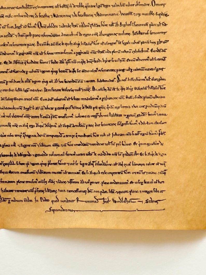 Magna Carta Print: King John 1215, Historical Document Reproduction (16 ...