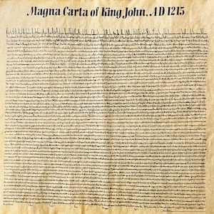Magna Carta Print: King John 1215, Historical Document Reproduction (16 ...
