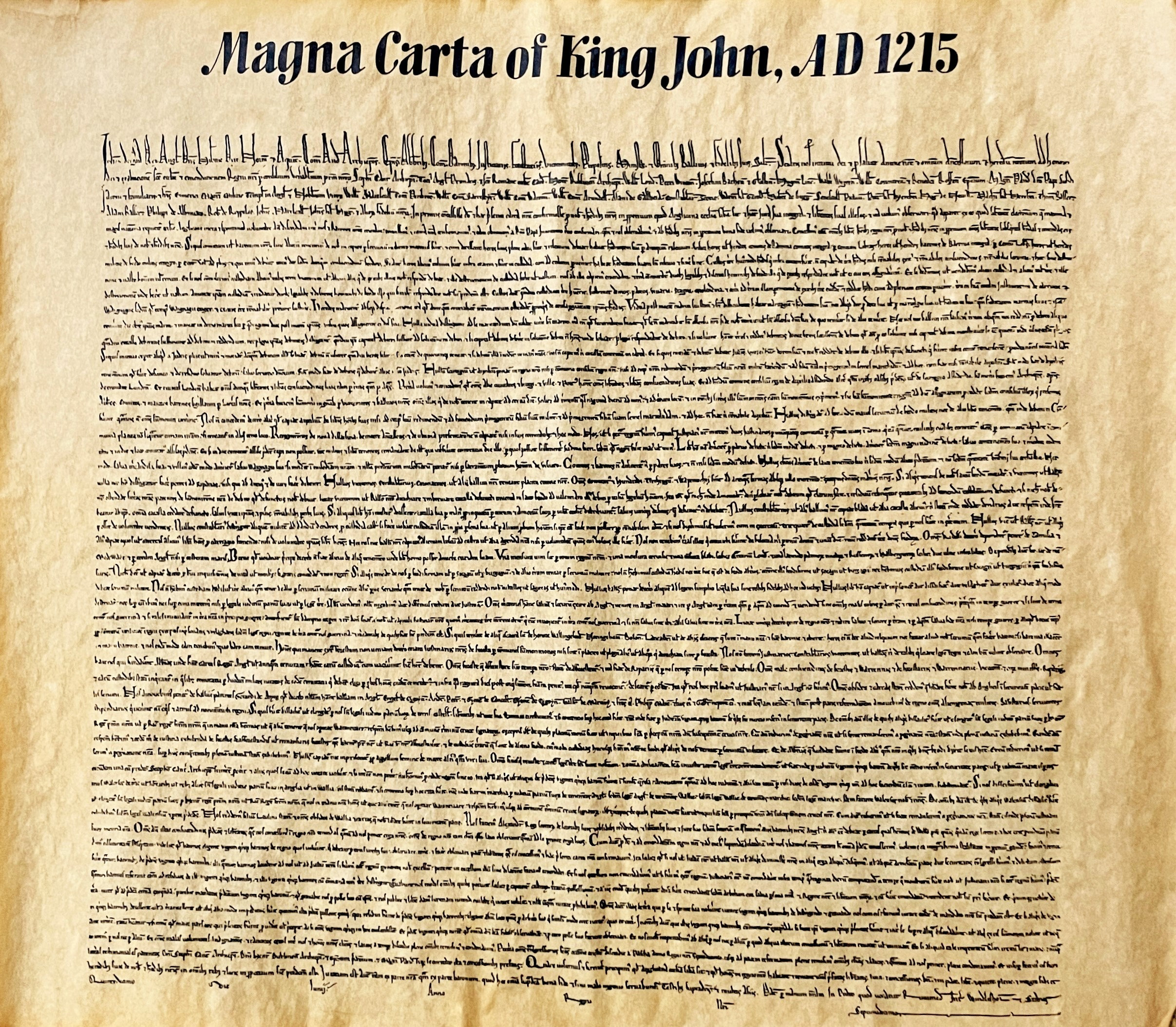 Poster Print Magna Carta of King John 1215, Reproduction Old Print ...