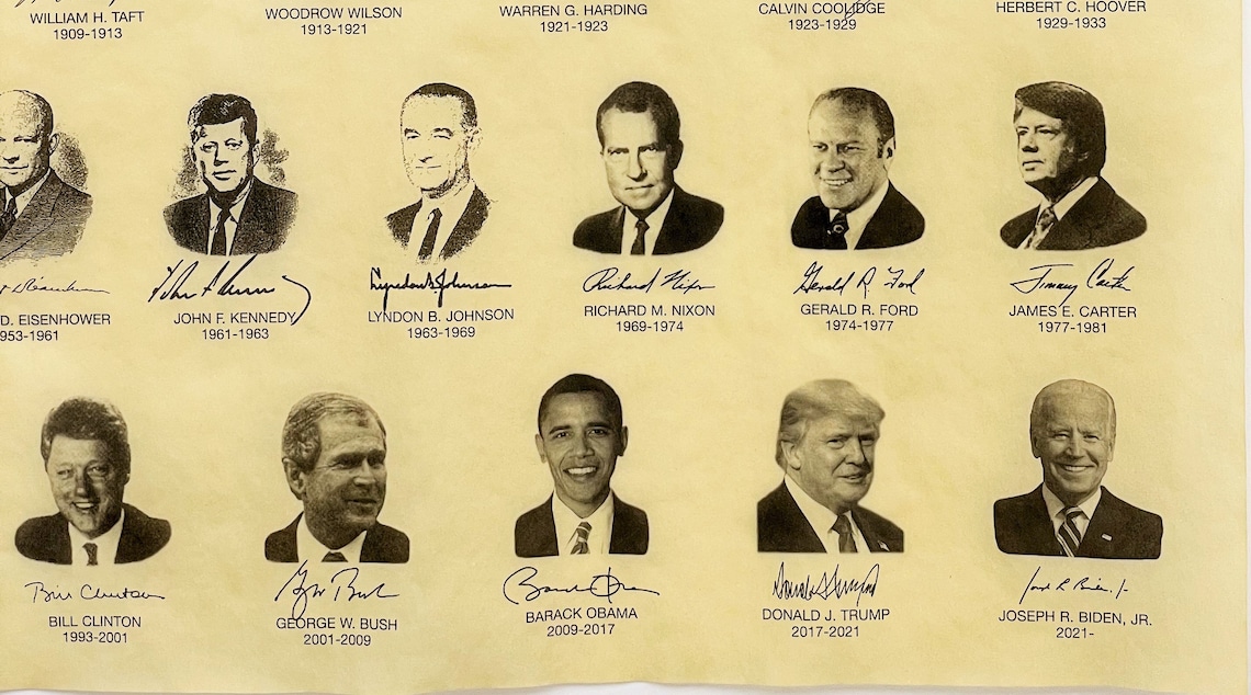 Poster Print 2021 Edition Poster Print List of Presidents of the United ...