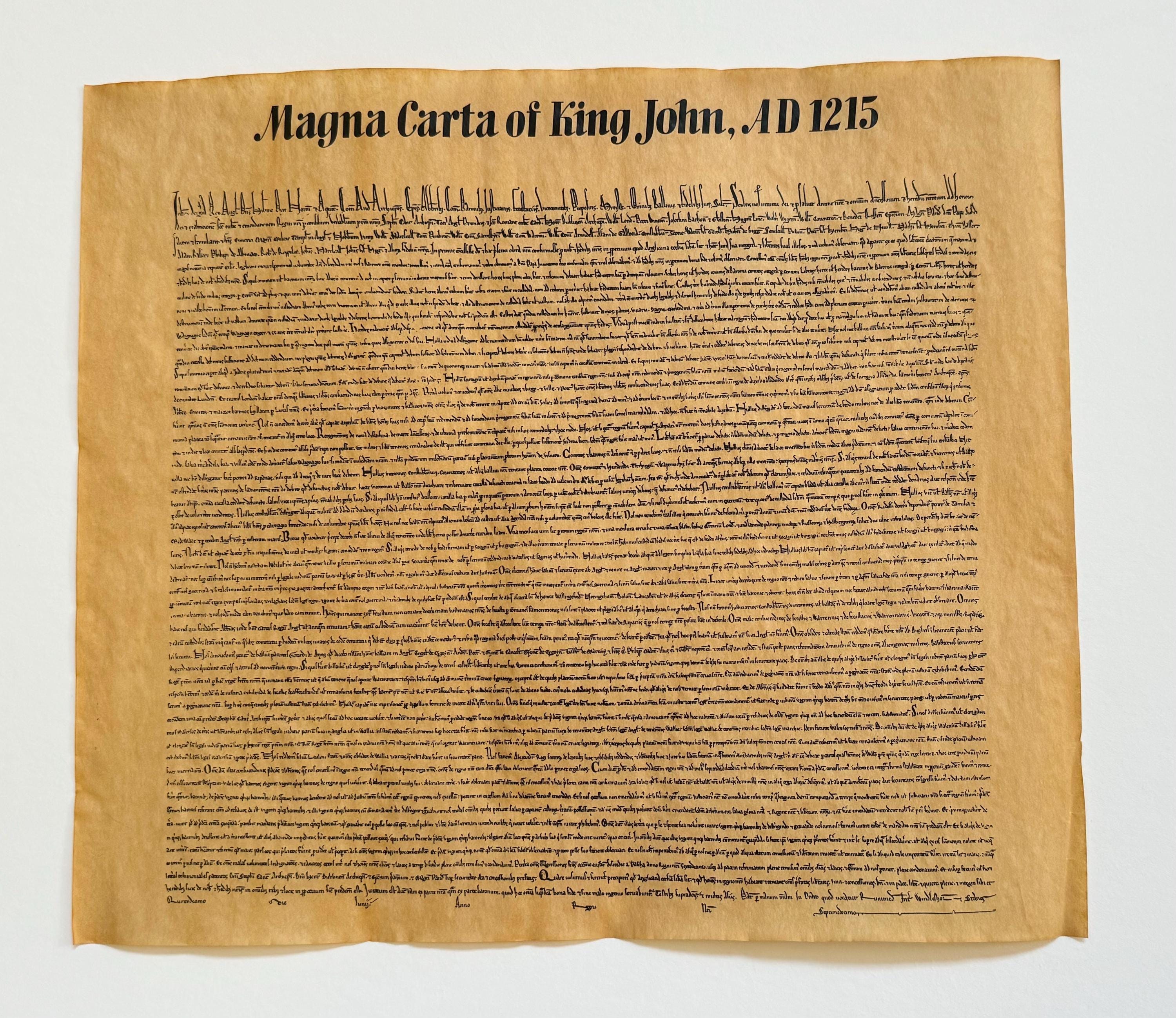 Poster Print Magna Carta of King John 1215, Reproduction Old Print ...