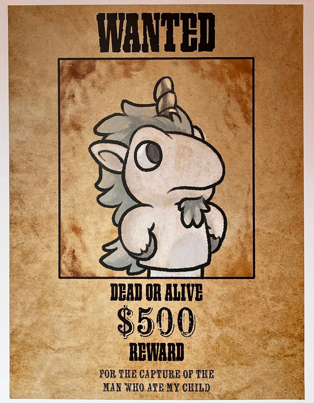WANTED Poster: Unicorse 18x24 Bluey - Etsy