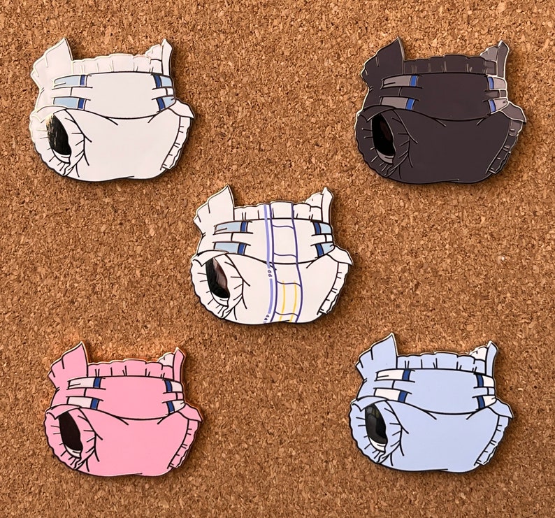 ABDL Diaper Pin 2-tapes 066 White/pink/blue/black/pp-form - Etsy
