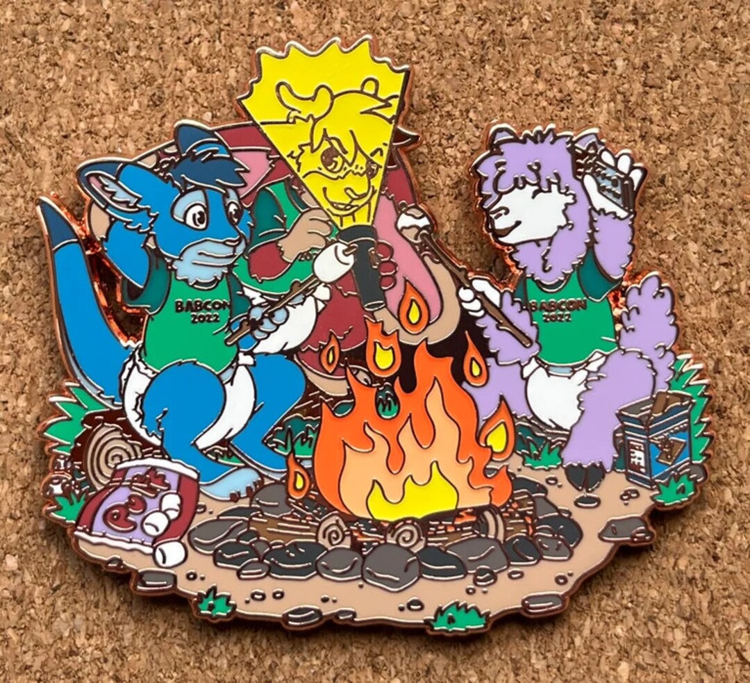 Babyfur Campfire Stories Poofy Pins No. 049 Babcon 2022 ABDL Agere ...