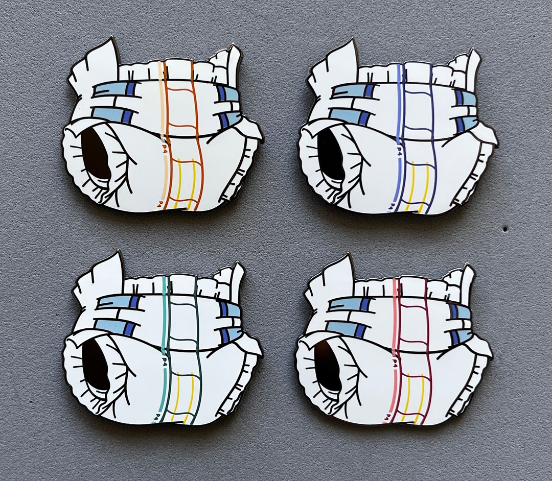 Abdl 2 Tapes Medical Diaper Pin S4 M4 L4 Xl4 Agere Enamel Pin