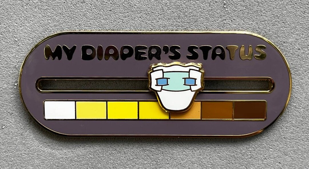 My Diaper Status Slider Pin ABDL Kink Agere Poofy Pins - Etsy