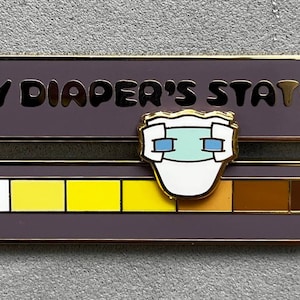 My Diaper Status Slider Pin ABDL Kink Agere Poofy Pins - Etsy