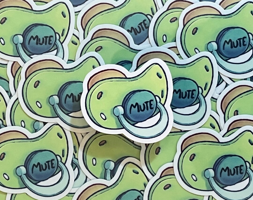 ABDL Mute Button Pacifier Vinyl Sticker - Etsy