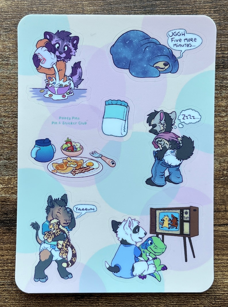 Saturday Morning Sticker Sheet ABDL Babyfur Furry Agere - Etsy