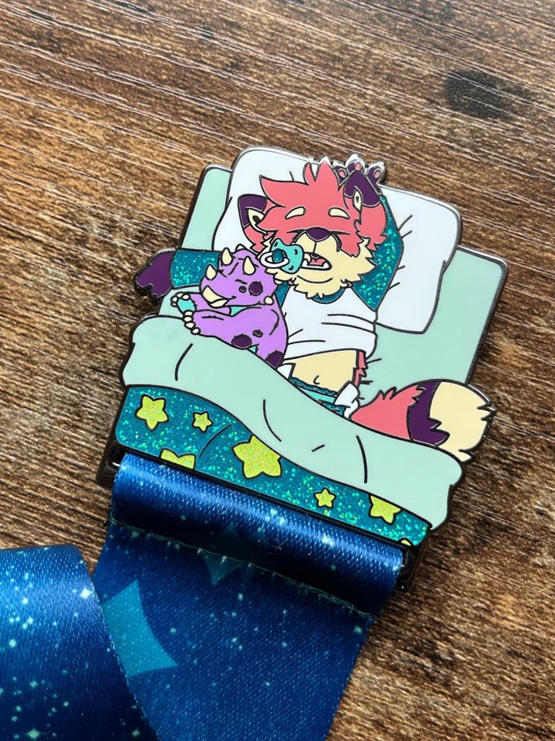 Sleepy Fox Paci-clip Pin ABDL Babyfur Furry Fursona Enamel Pin Pacifier ...
