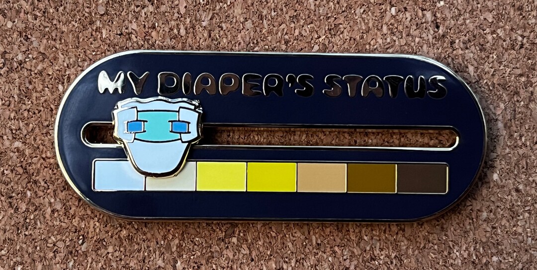 My Diaper Status Slider Pin ABDL Kink Agere Poofy Pins - Etsy