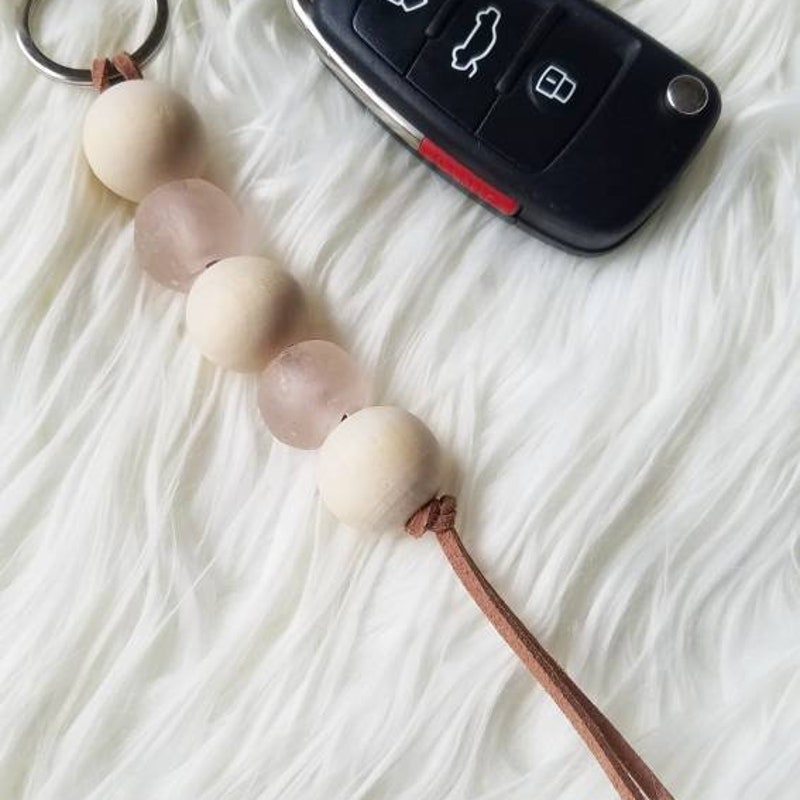 Wood Bead Keychain - Etsy