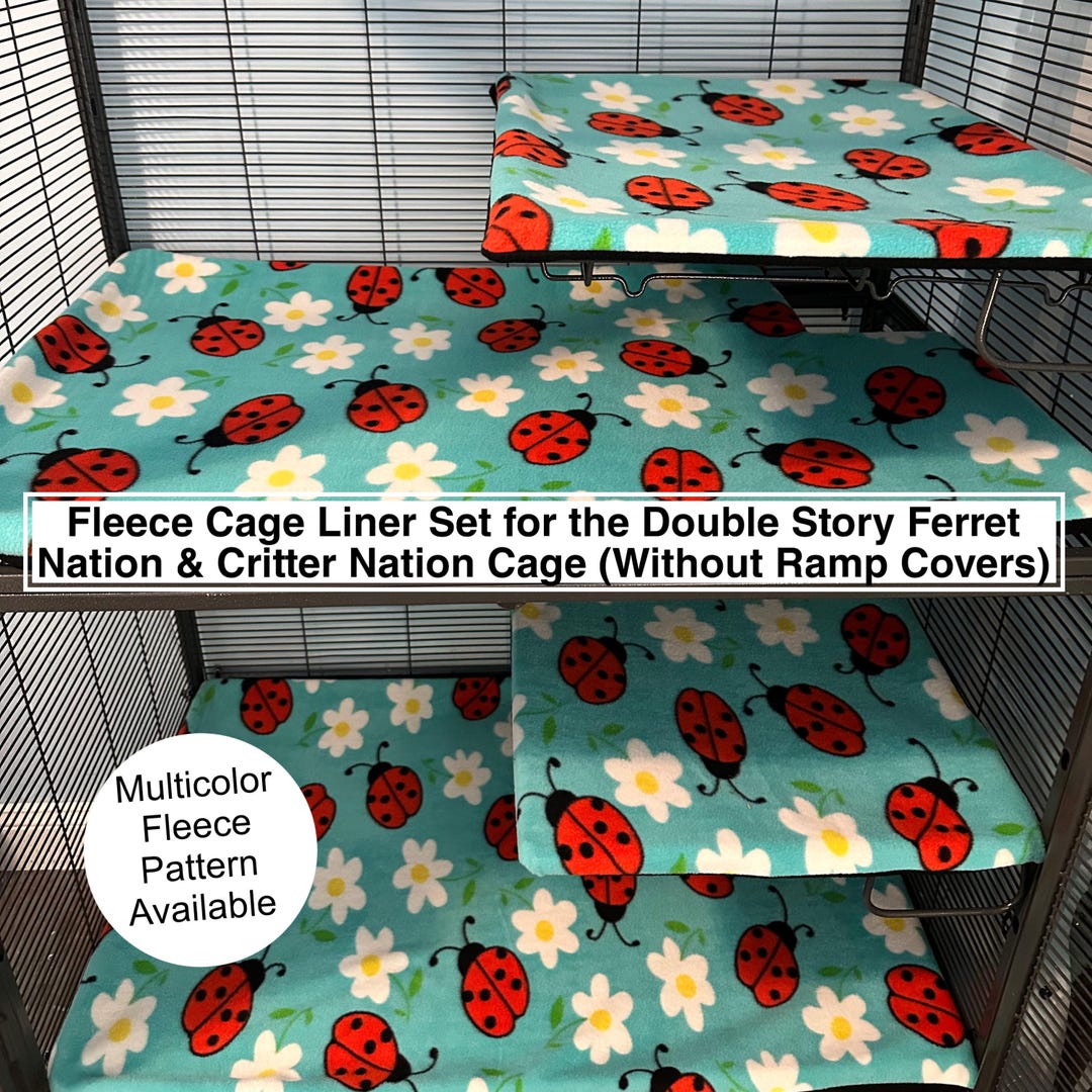 Ferret Nation/critter Nation Cage Fleece Cage Liner Set for Double ...
