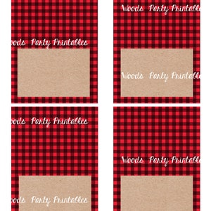 Plain Lumberjack Buffalo Check Plaid Food Tent, Place Cards, Thanks ...