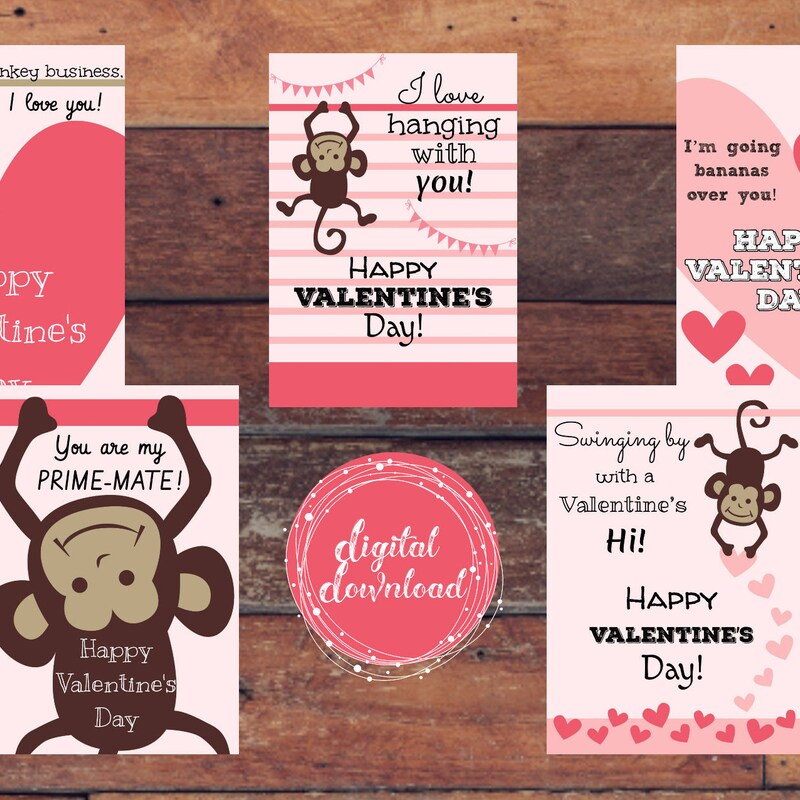 Valentines Day Monkeys - Etsy
