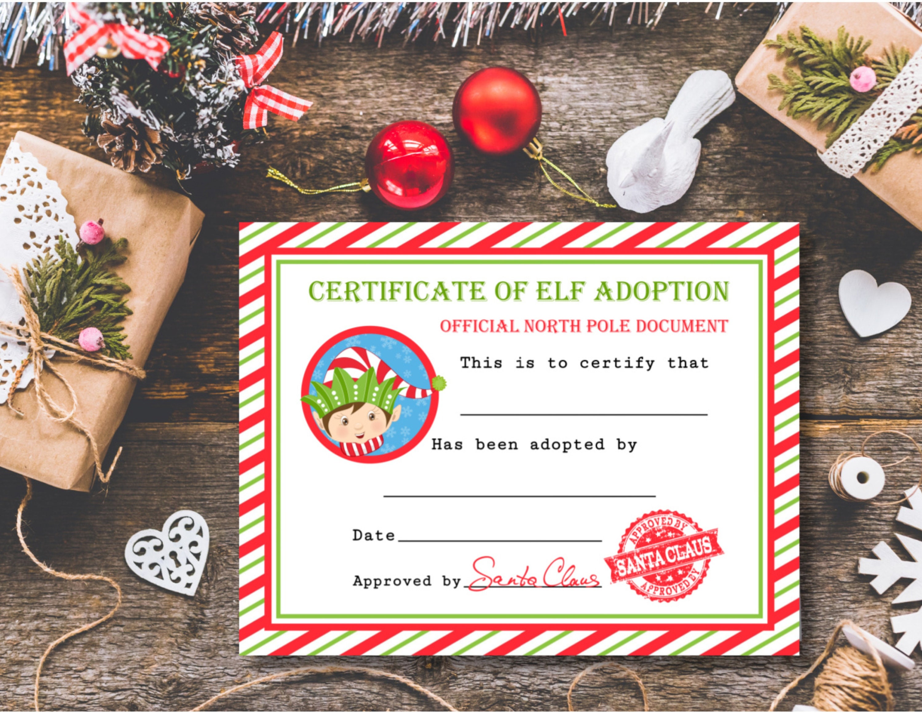 Elf Adoption Certificate, Christmas Shelf Elf Adoption Paper, Instant ...