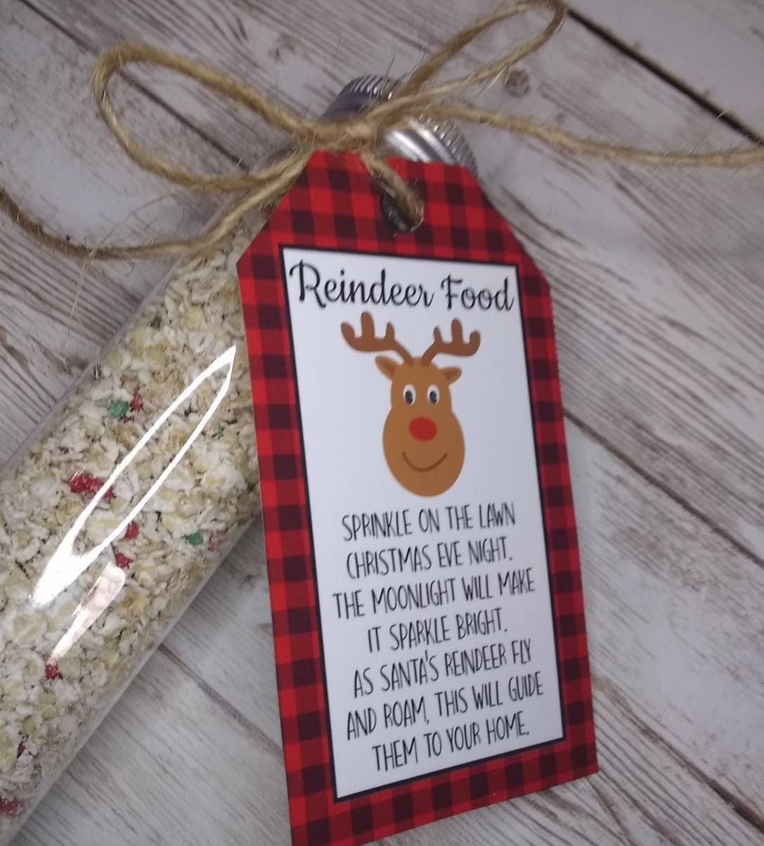 Reindeer Magic Food Tags Red and Black Buffalo Check Christmas - Etsy