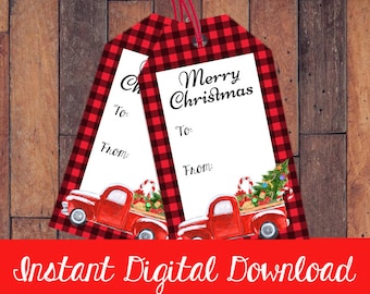 Red Gift Tags | Etsy