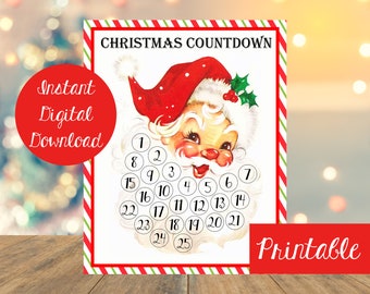 Countdown to Christmas, Glue Cotton Balls on Santa's Beard Countdown ...